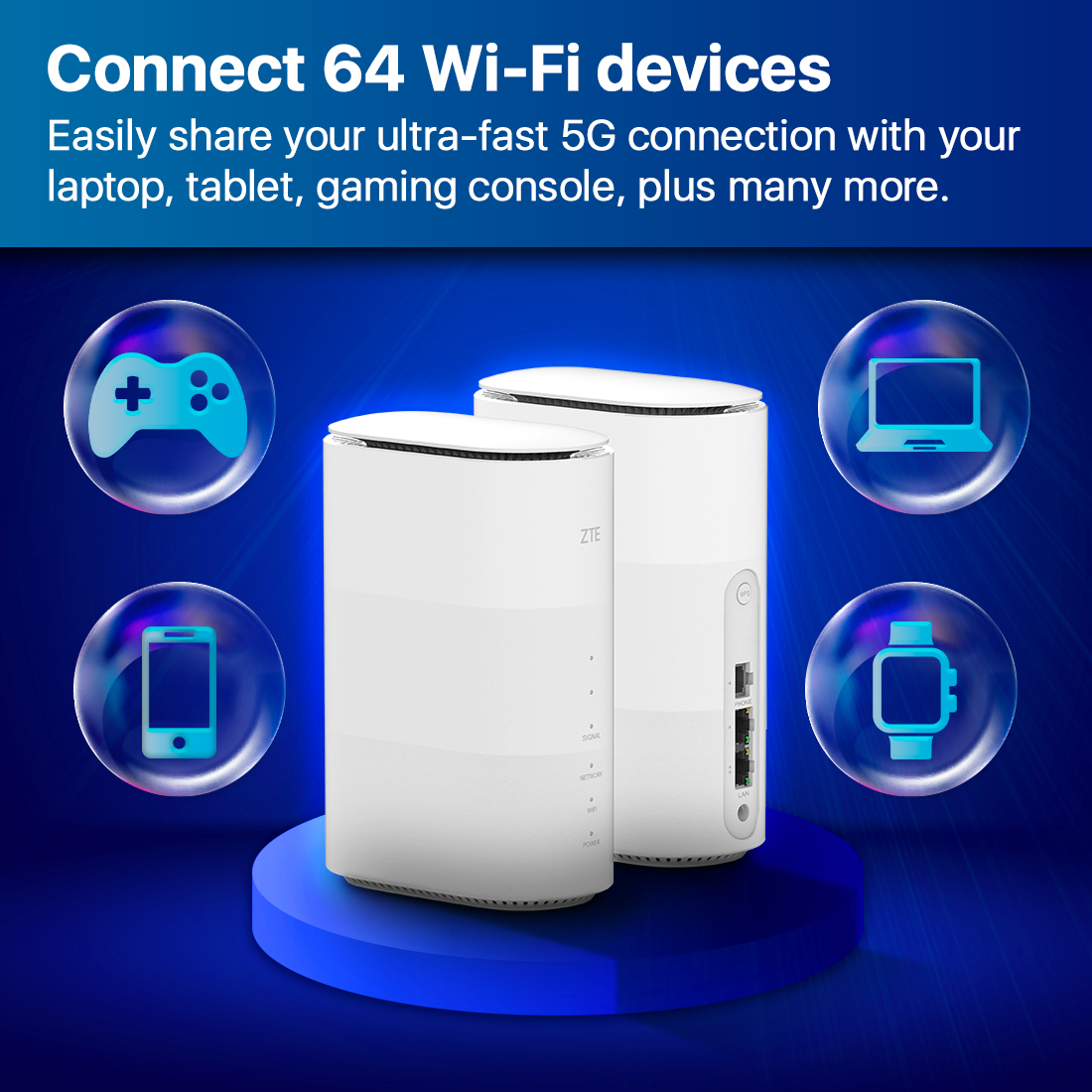 ZTE G5B, Wireless 5G fast WiFi6 whole home router – eFones.com